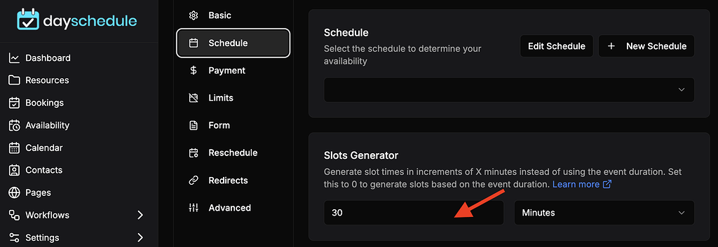 How to use appointment slot generator with custom durations? - DaySchedule